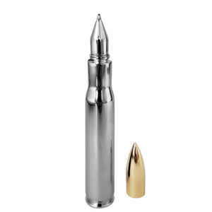 Polished Chrome 50 Caliber Bullet Ink Pen - American Eagle Bullets